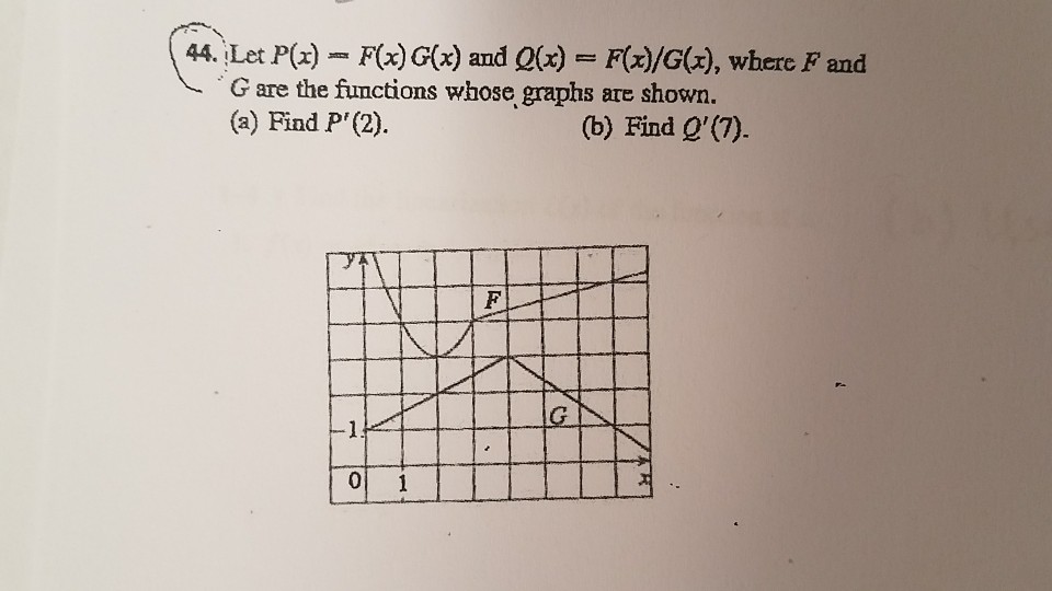 Solved 44. Let P() F(x)G(x) and Qx) Fx)/G(), where F and G | Chegg.com