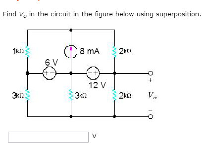Solved Find VO in the circuit in the figure below using | Chegg.com