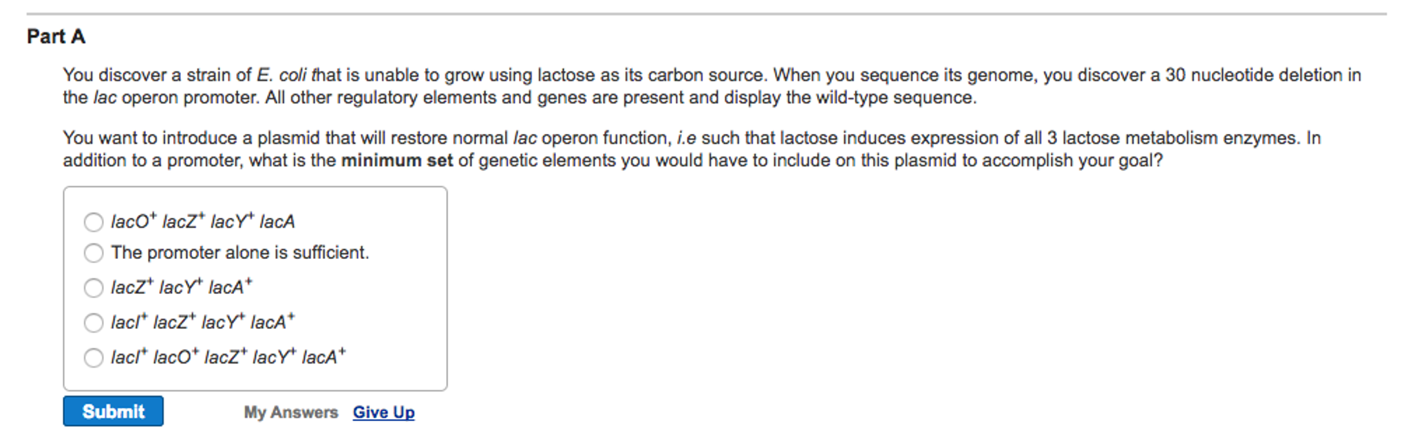 Solved You discover a strain of E. coli that is unable | Chegg.com