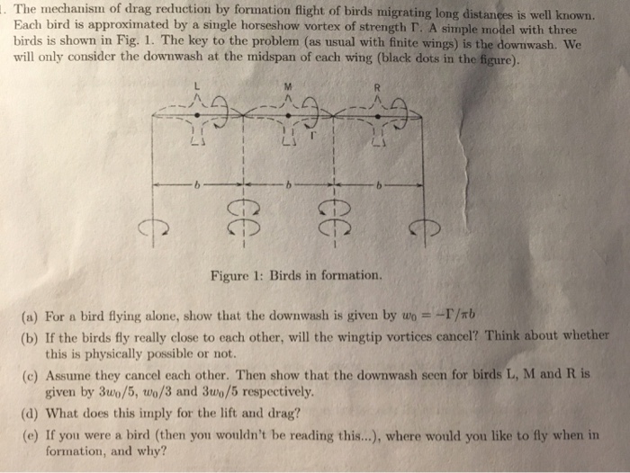 Solved The mechanism of drag reduction by formation flight | Chegg.com