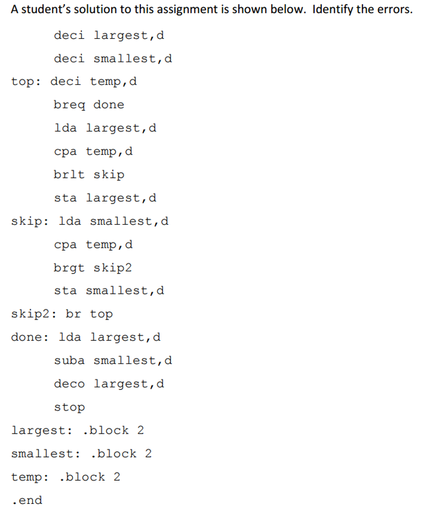 Pep8 assembly language | Chegg.com