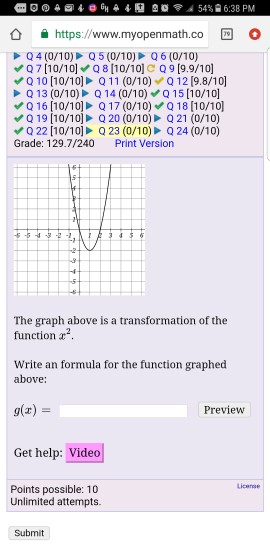 Solved @ 0 4 4. GH?4.Pg???? 54%? 6:38 PM Q 22 [10/10 Q 23 | Chegg.com