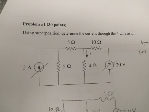 Solved Using superposition, determine the current through | Chegg.com