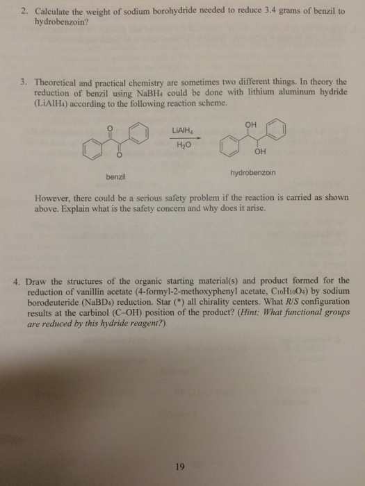 Solved Reduction of Benzil to Hydrobenzoin Sodium | Chegg.com