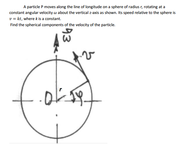 Solved A particle P moves along the line of longitude on a | Chegg.com