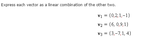 Solved Express each vector as a linear combination of the | Chegg.com