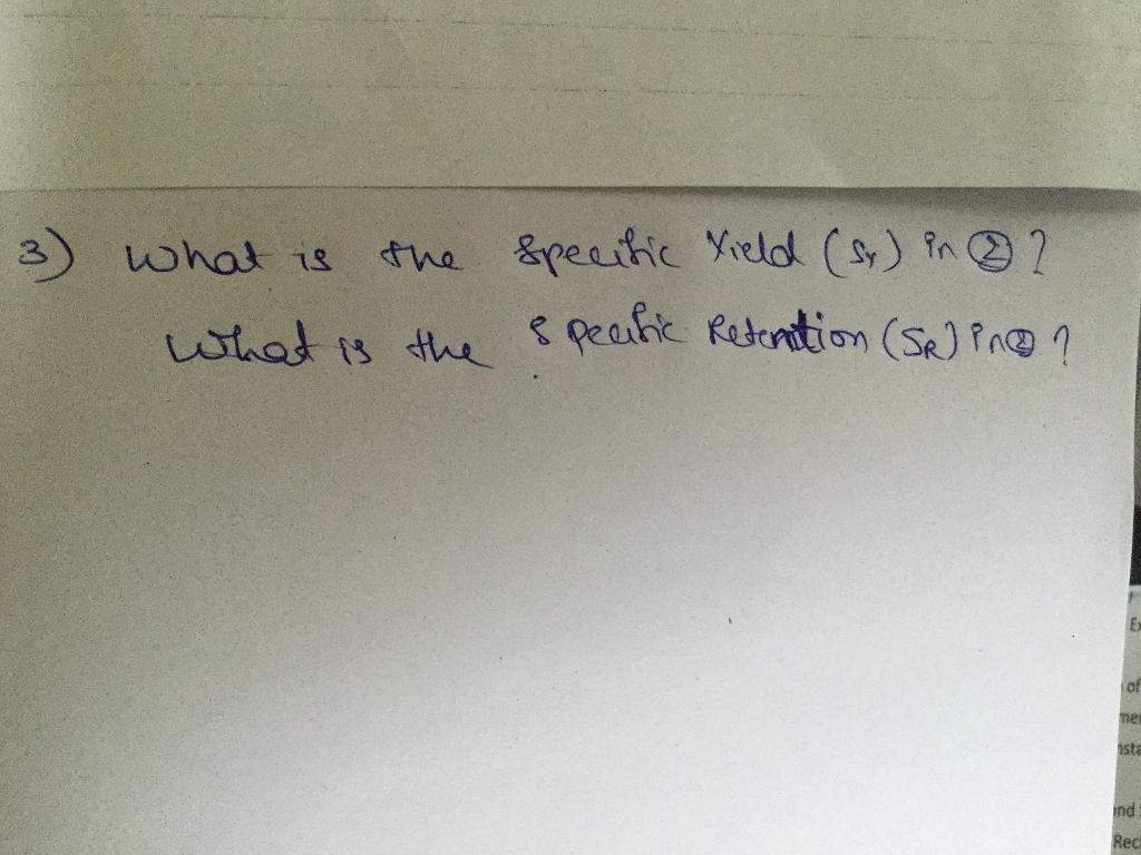 Solved What is the specific yield (S_r) in 2? What is the | Chegg.com