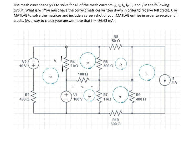 Solved Use mesh current analysis to solve for all of the | Chegg.com
