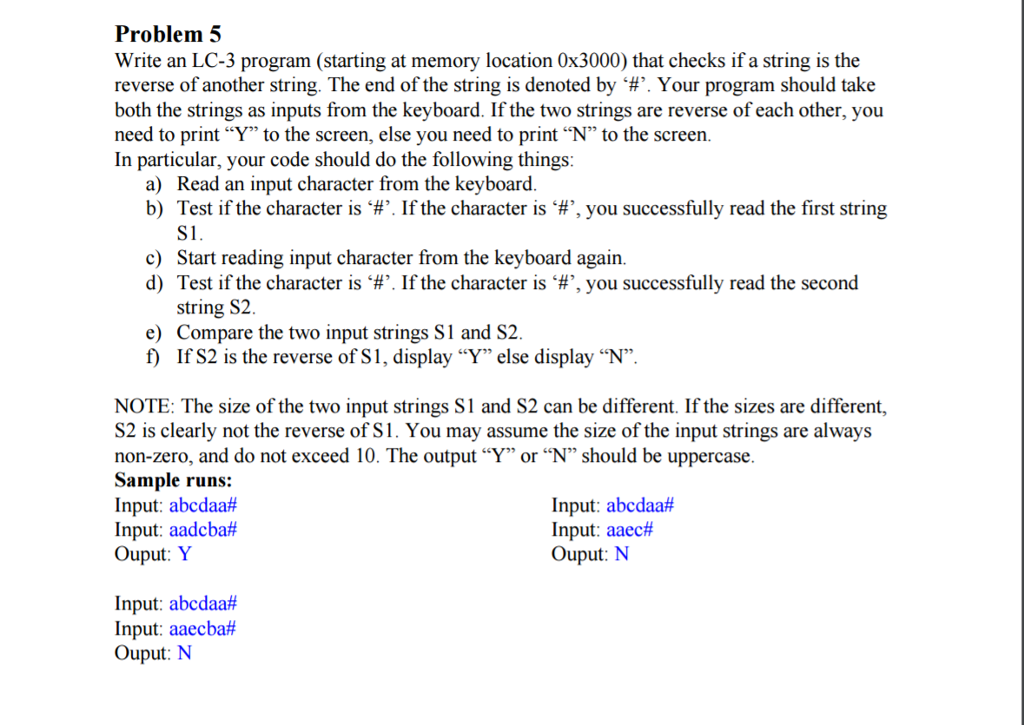 Solved Write an LC-3 program (starting at memory location | Chegg.com