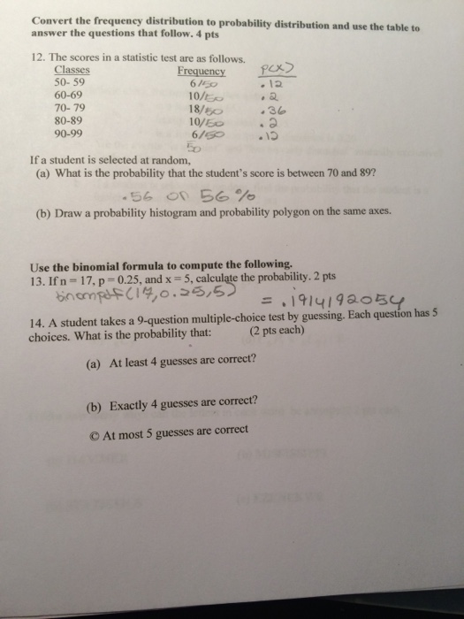 Solved Convert the frequency distribution to probability | Chegg.com