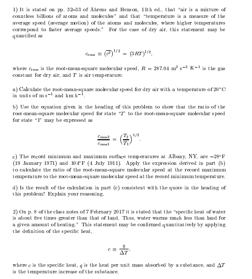 Solved 1) It is stated on pp. 32-33 of Ahrens and Henson, | Chegg.com