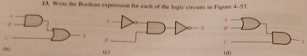 Solved 13. Write the Boolean expression for each of the | Chegg.com