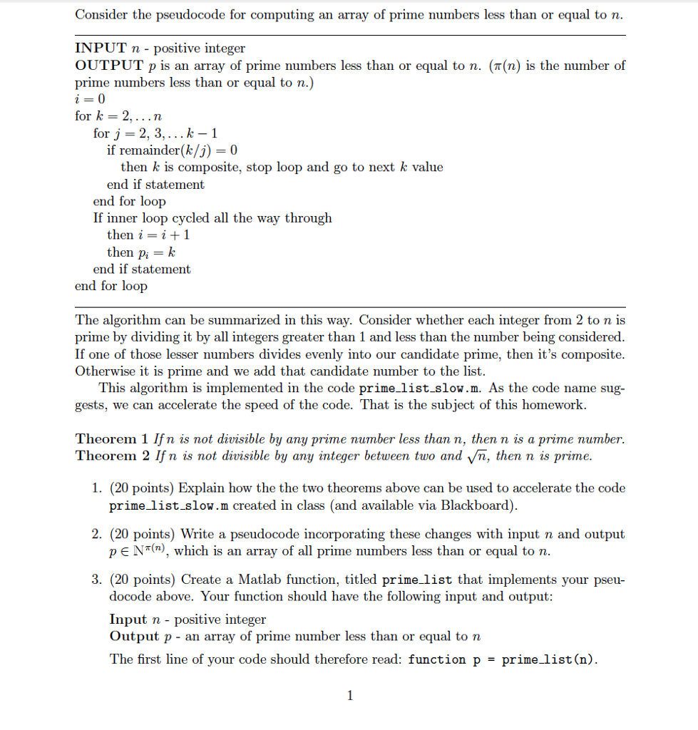 Consider the pseudocode for computing an array of | Chegg.com