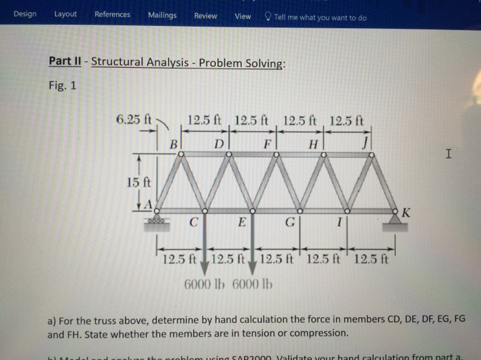 Solved For the truss above, determine by hand calculation | Chegg.com