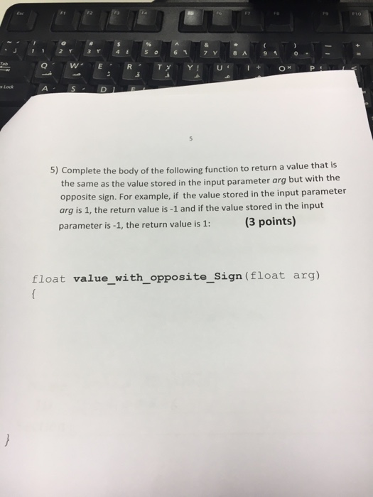 Solved Complete the body of the following function to return | Chegg.com