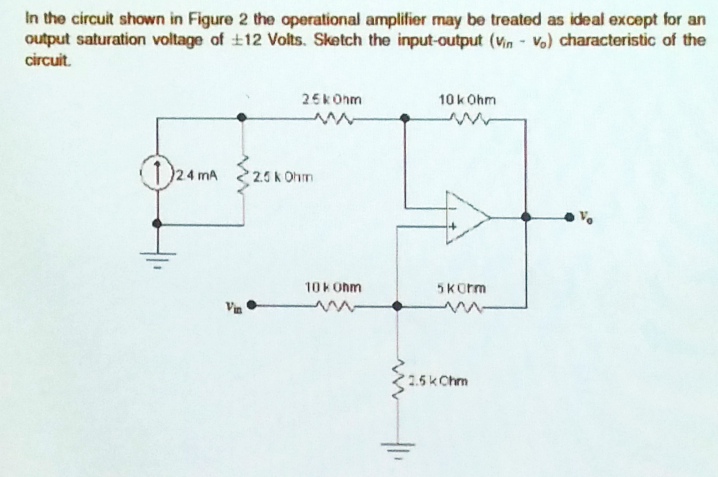Solved In the circuit shown in Figure 2 the operational | Chegg.com