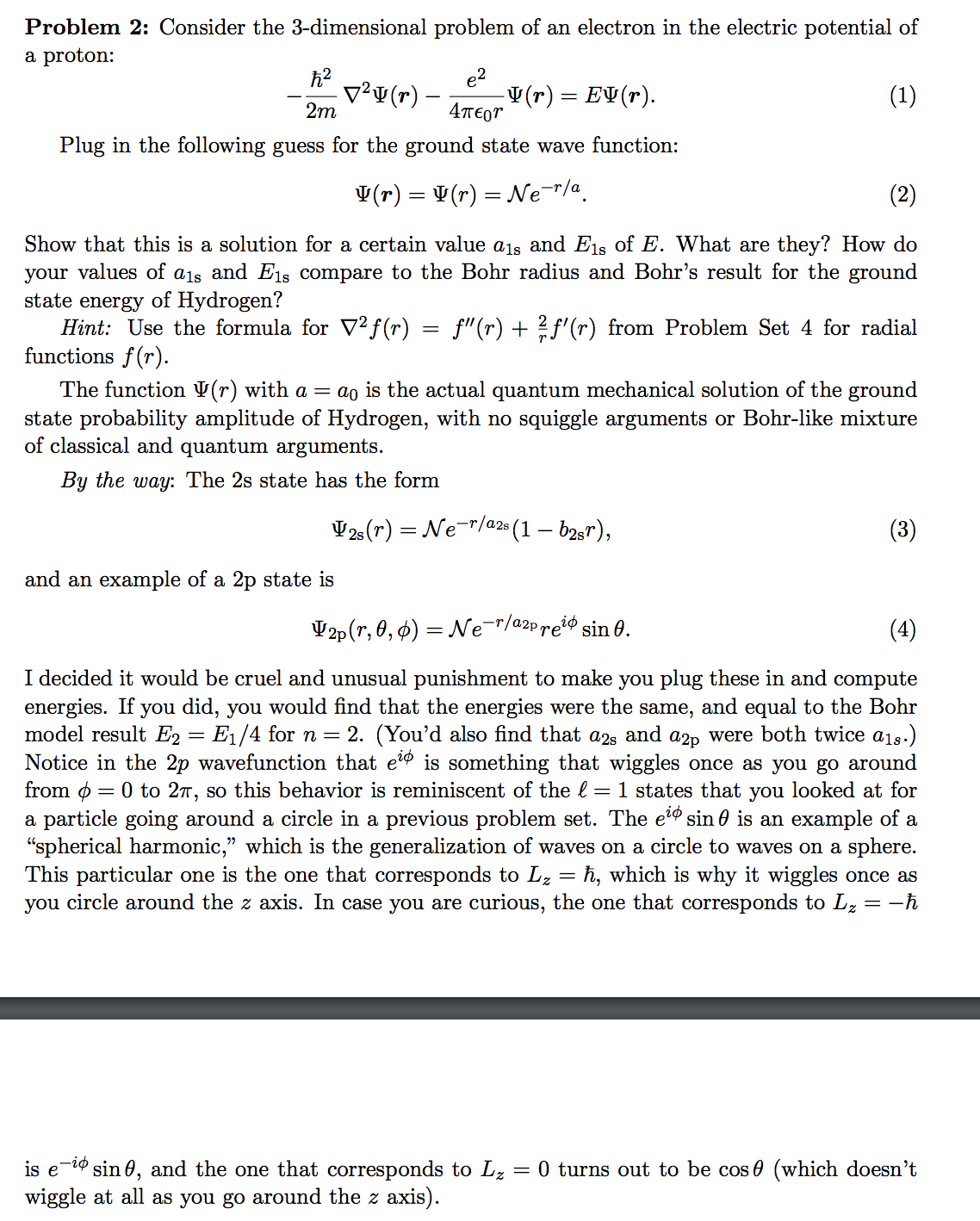 Solved Consider the 3-dimensional problem of an electron in | Chegg.com