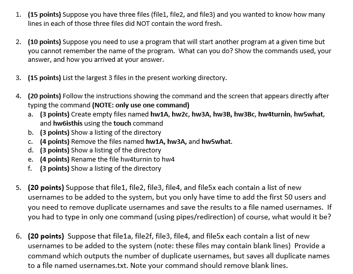 Solved Suppose You Have Three Files File1 File2 And 
