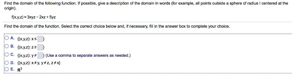 Solved Find the domain of the following function. g(x,y) = | Chegg.com