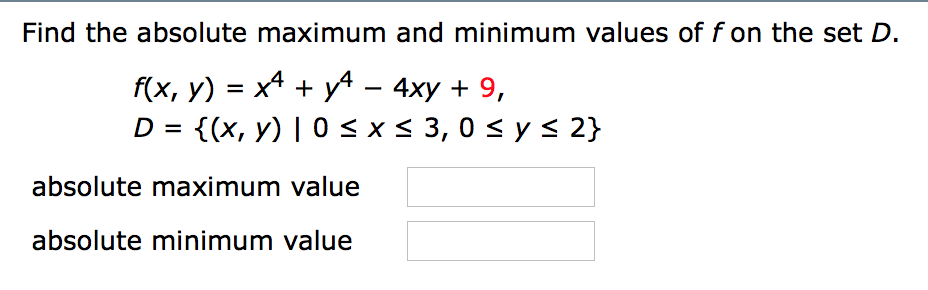 Solved Find the absolute maximum and minimum values of fon | Chegg.com