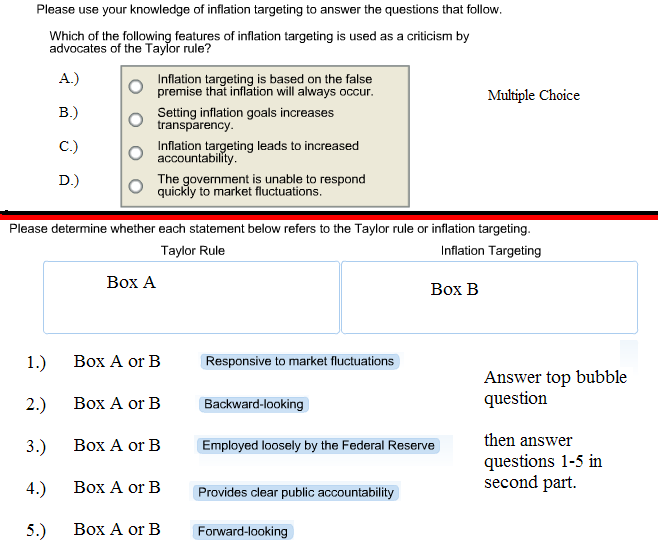 Please use your knowledge of inflation targeting to | Chegg.com