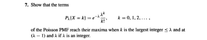 Solved Show that the terms P_lambda[X = k] = e^-lambda | Chegg.com