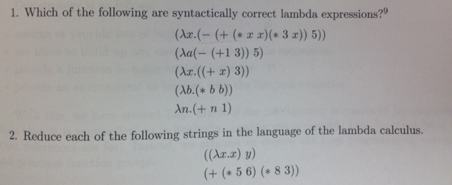 Solved 1. Which of the following are syntactically correct | Chegg.com