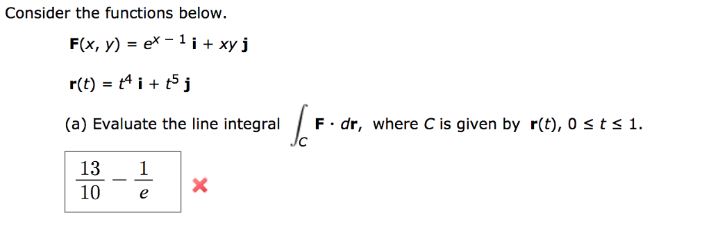 Solved Consider the functions below. F(x, y) = ex-11+xyj (a) | Chegg.com
