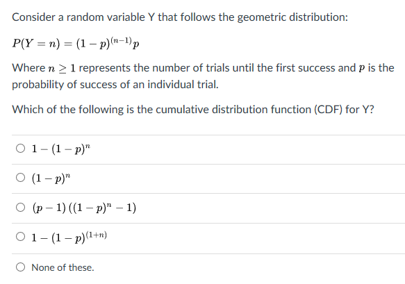 Solved Consider a random variable Y that follows the | Chegg.com