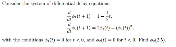 Solved Consider the system of differential-delay equations: | Chegg.com