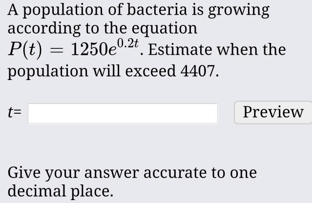 Solved A population of bacteria is growing according to the | Chegg.com