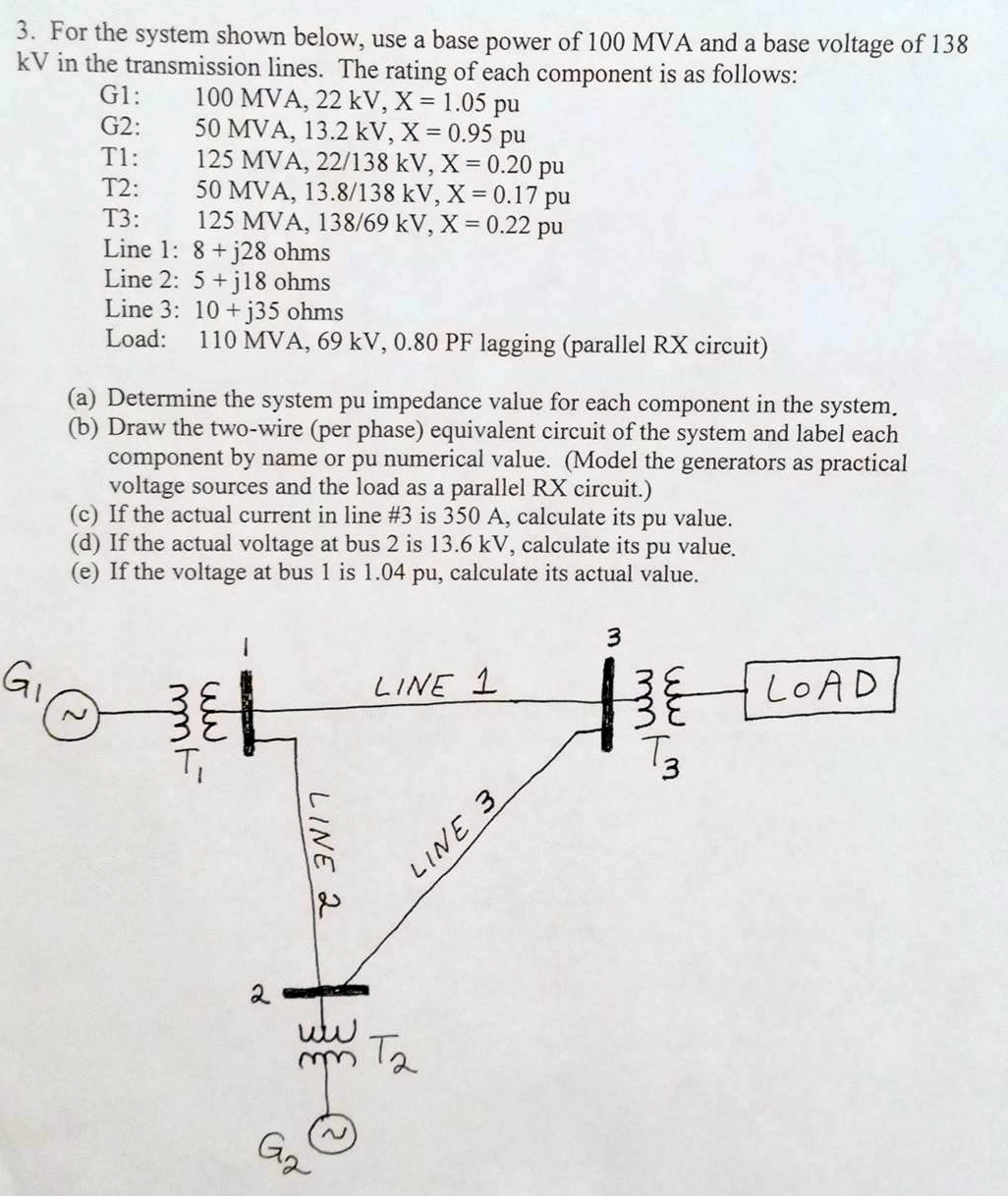 Solved For the system shown below, use a base power of 100 | Chegg.com