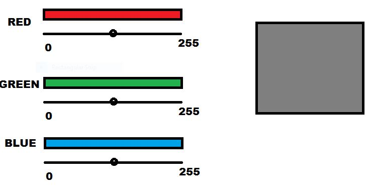 Create 3 color sliders and set the picture as below: | Chegg.com
