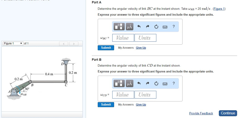 Solved Part A Determine the angular velocity of link BC at | Chegg.com