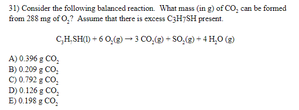 Solved 31) Consider the following balanced reaction. What | Chegg.com