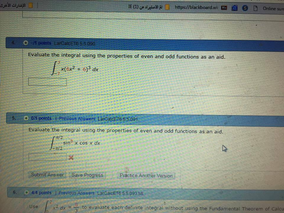 Solved Evaluate the integral using the properties of even | Chegg.com