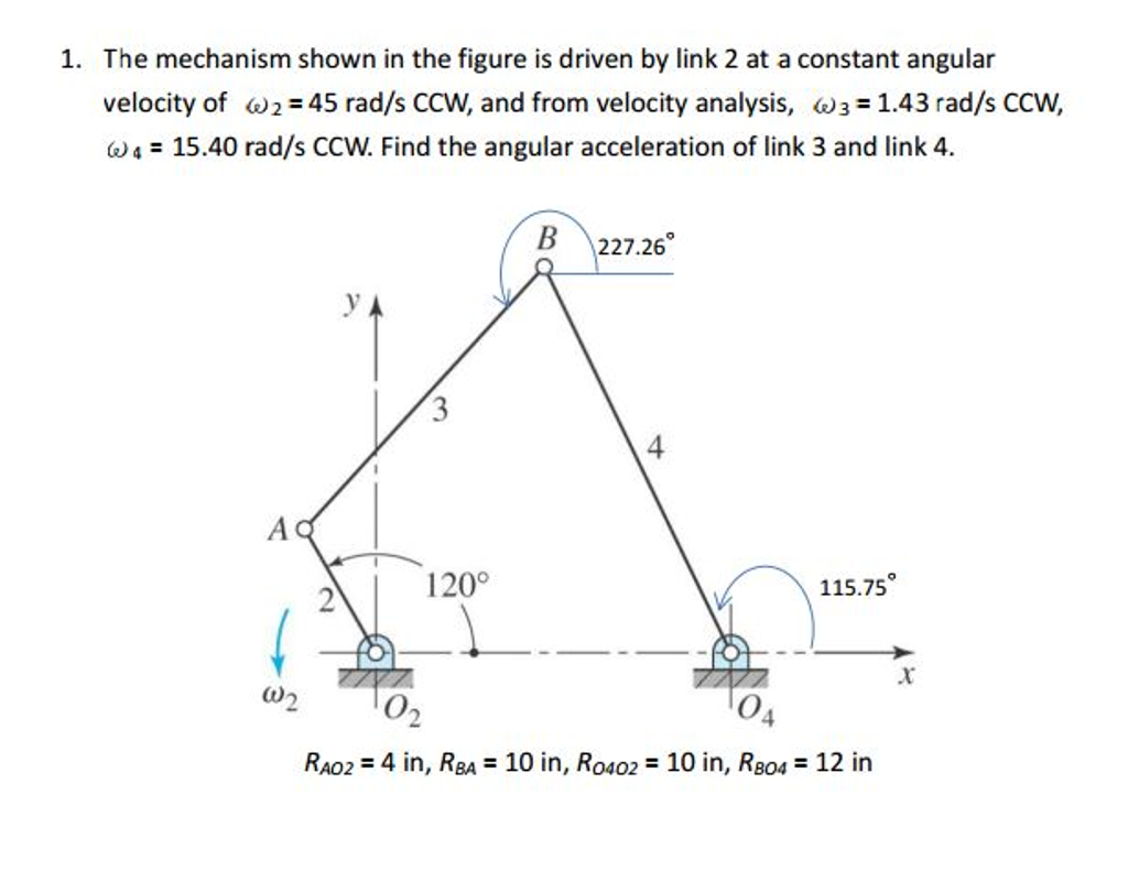 Solved The mechanism shown in the figure is driven by link 2 | Chegg.com