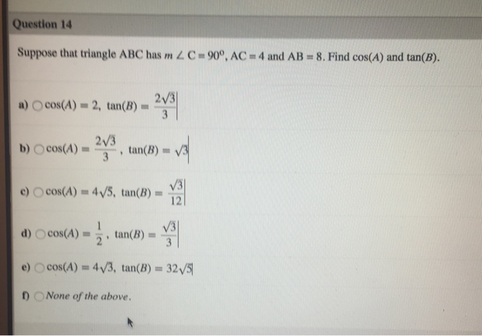 Solved Suppose that triangle ABC has m angle C = 90 degree, | Chegg.com