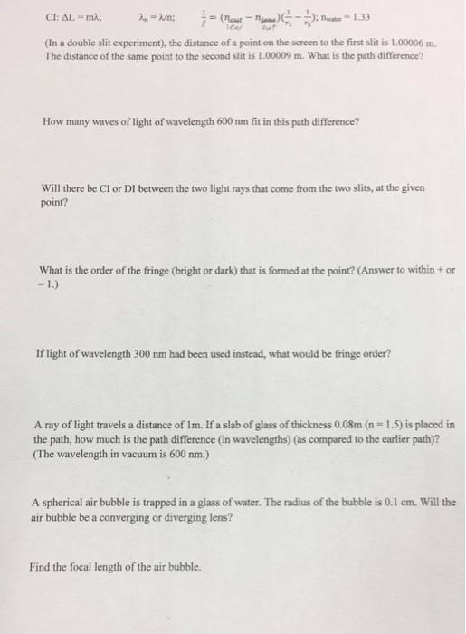 Solved How many waves of light of wavelength 600 nm fit in | Chegg.com
