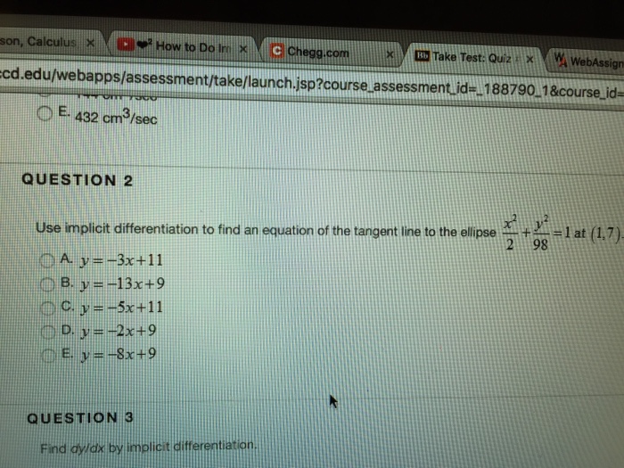 Solved Use implicit differentiation to find an equation of | Chegg.com