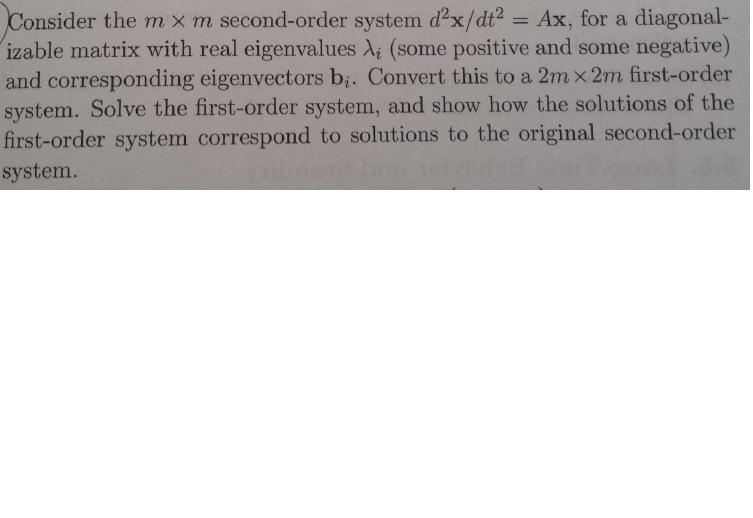 Consider the m X m second-order system d^2x/dt^2 = | Chegg.com