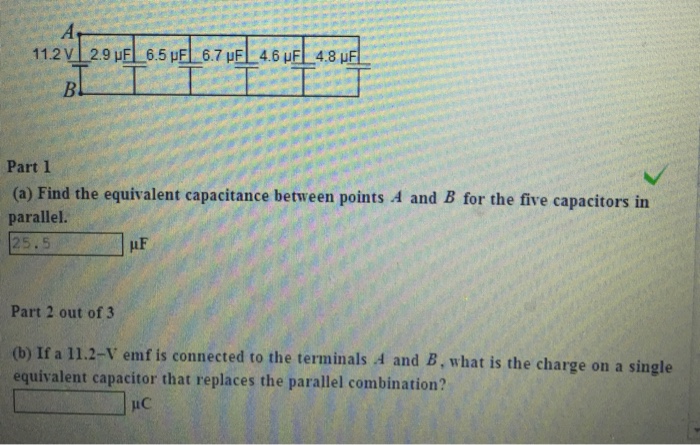 Solved Part 1 (a) find the equivalent capacitance between | Chegg.com