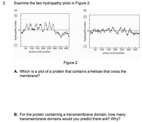 Solved Examine The two hydropathy plots in Figure 2. Which | Chegg.com