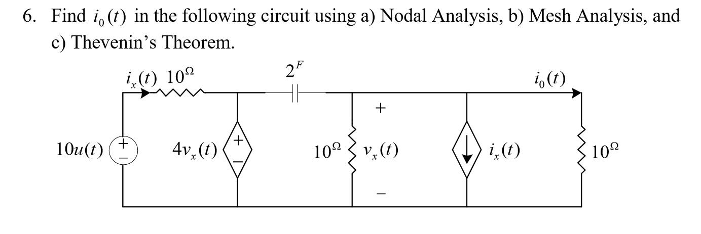 Solved Find i_0(t) in the following circuit using Nodal | Chegg.com