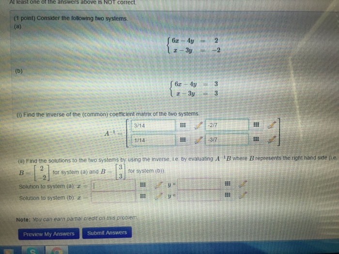 Solved Find the Inverse of the (common) coefficient matrix | Chegg.com