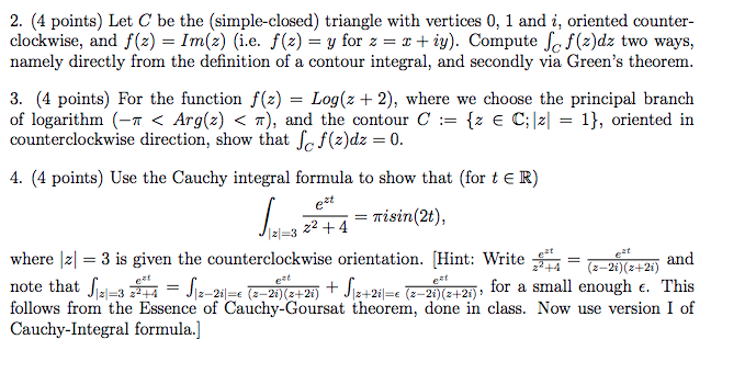 Solved 2. (4 points) Let C be the (simple-closed) triangle | Chegg.com