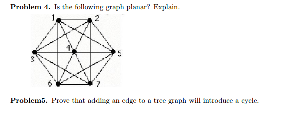 Solved Is the following graph planar? Explain. Prove that | Chegg.com