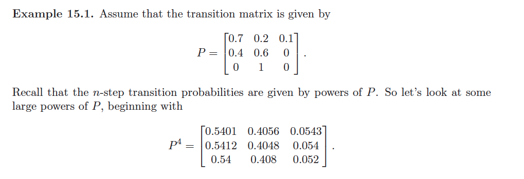 Solved Assume that the transition matrix is given by Recall | Chegg.com