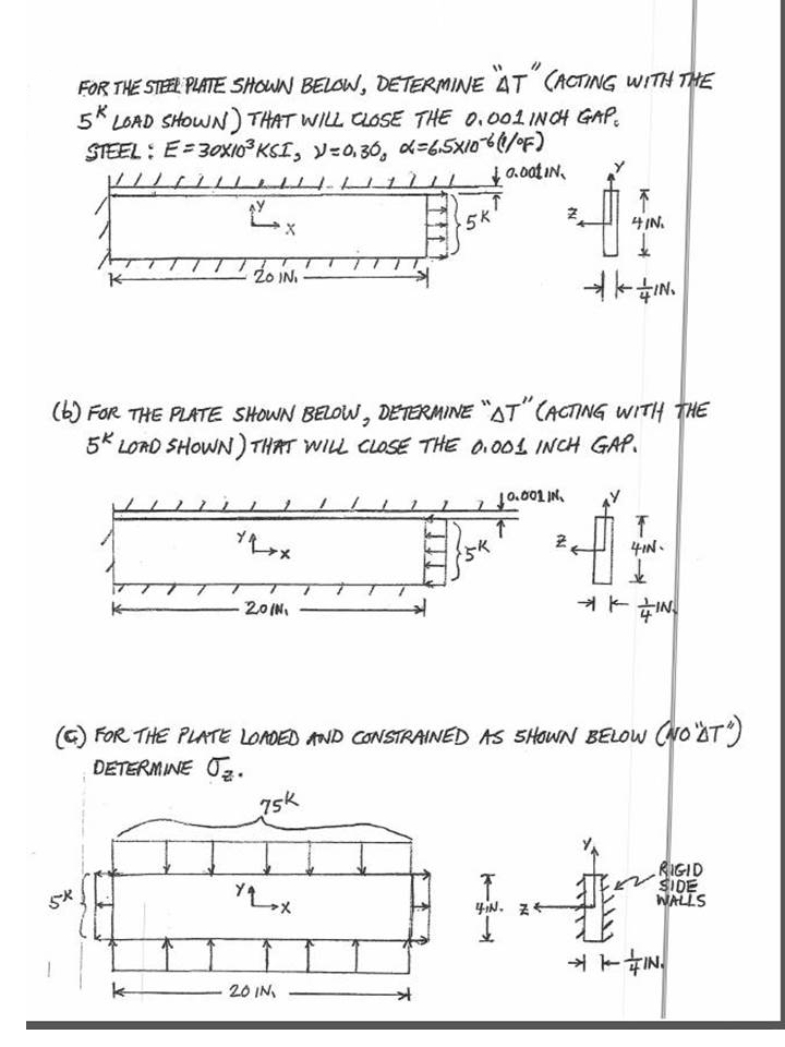Solved For the steel plate shown below, determine "delta T" | Chegg.com