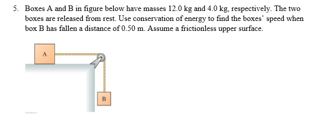 Solved 5. Boxes A and B in figure below have masses 12.0 kg | Chegg.com